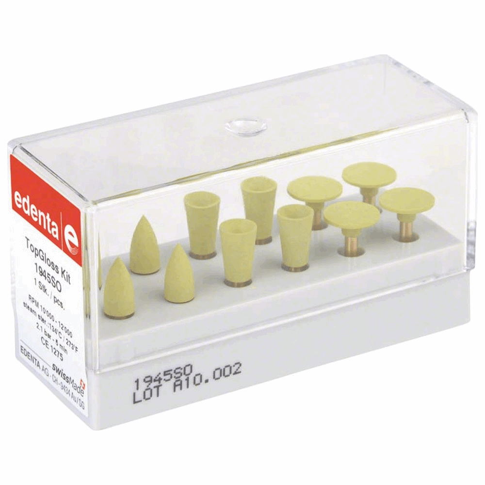 TopGloss polerer RA kit 12 stk assortert gul - DENTALSPAR AS