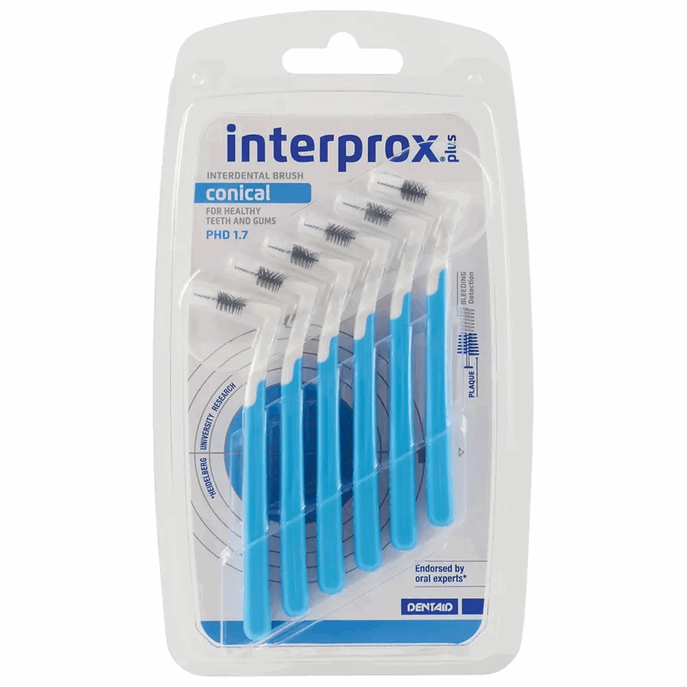 Interprox Plus Conical mellomromsbørster blå Ø 1,7mm 6 stk - DENTALSPAR AS
