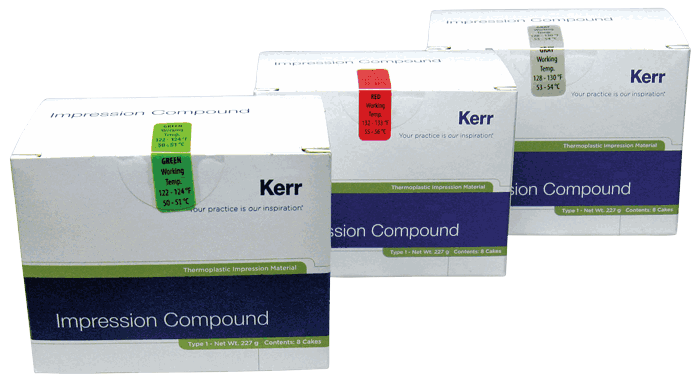 Kerr Impression Compound voksplater 8 stk Rød - DENTALSPAR AS