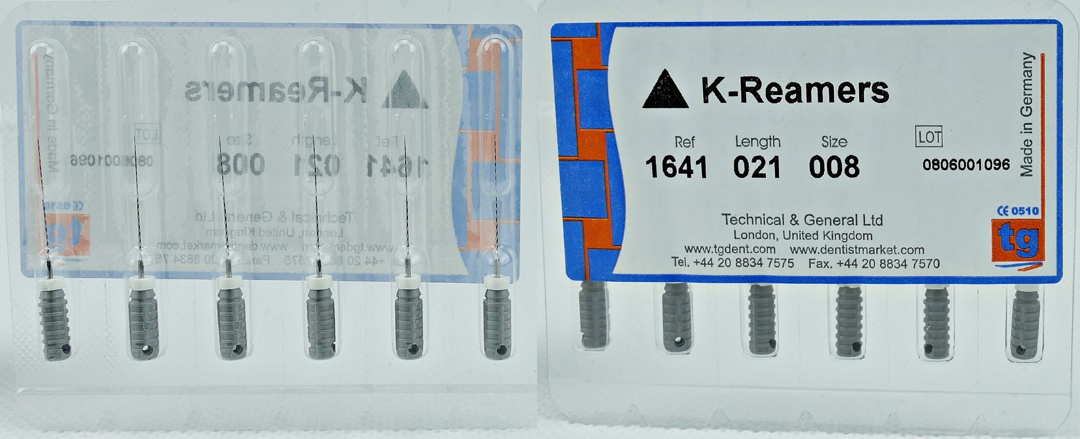 tg K-Reamers 21mm str. 008 6 stk - DENTALSPAR AS