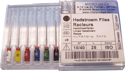 Hedstrøm fil 325 Micro-Mega 25 mm 15-40 mm Ass 6 stk - DENTALSPAR AS