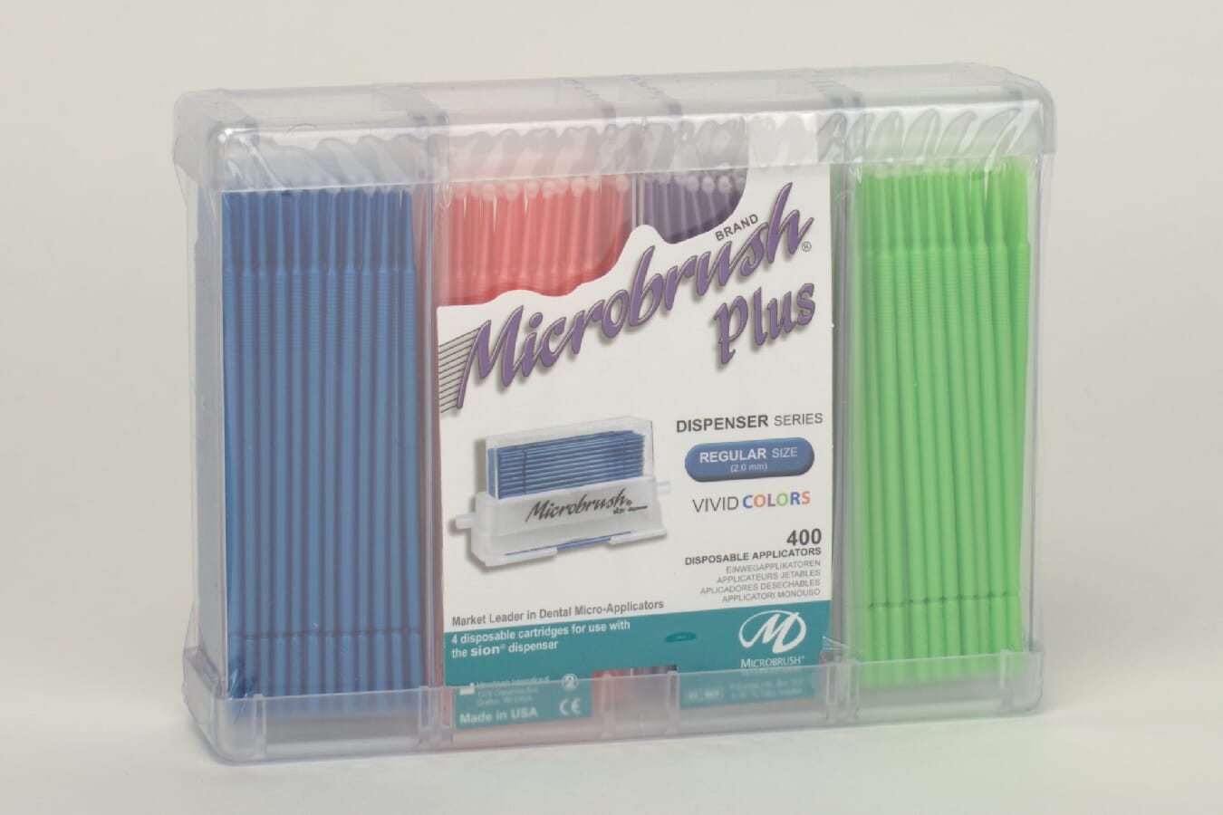 Microbrush Plus Regular assorterte refill 4x100 stk. - DENTALSPAR AS