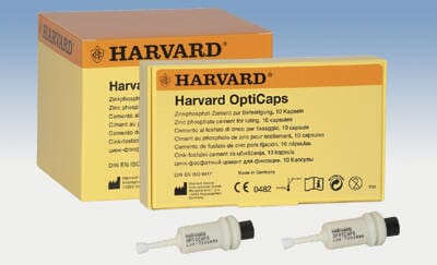 Harvard Opti Caps sinkfosfatsement i kapsler hvitgul 10 stk - DENTALSPAR AS