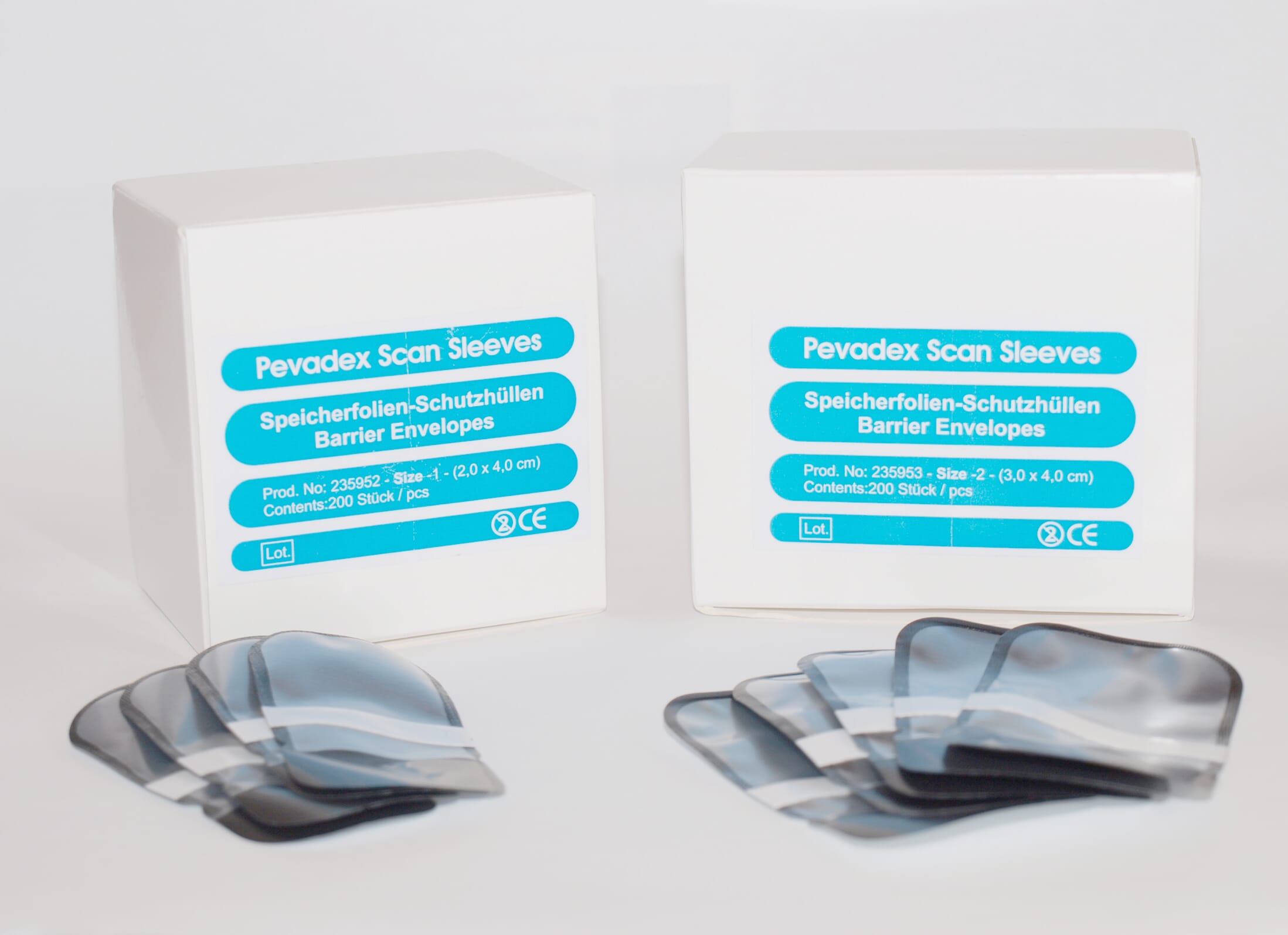 Pevadex Scan Sleeves overtrekk fosforplater 200 stk str. 2 - DENTALSPAR AS
