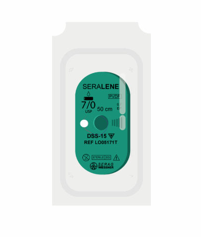 SERALENE Sutur ikke-absorberbar blå 7/0 DS15, 50 cm 24 stk - DENTALSPAR AS